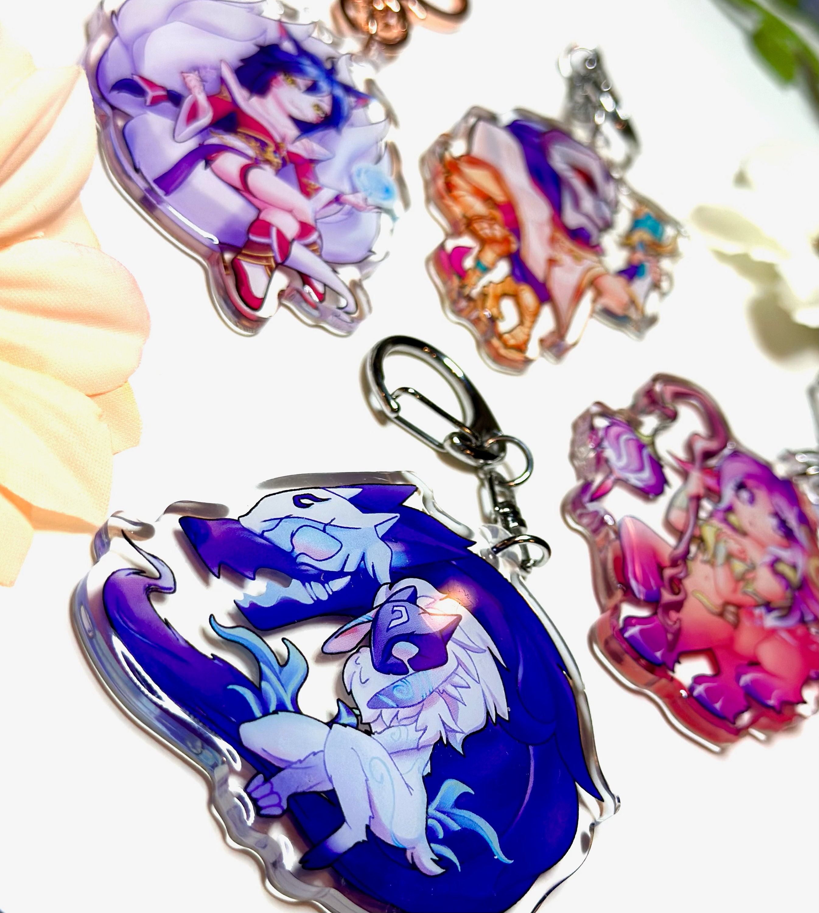 League of Legends Ahri, Kindred, Jhin, Lillia Acrylic Keychain - Etsy ...