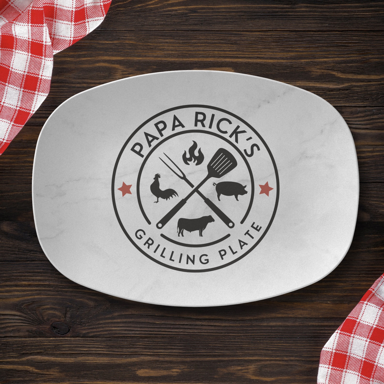 Customized Grilling Plate for Him, Father's Day BBQ Gifts, Personalized ...