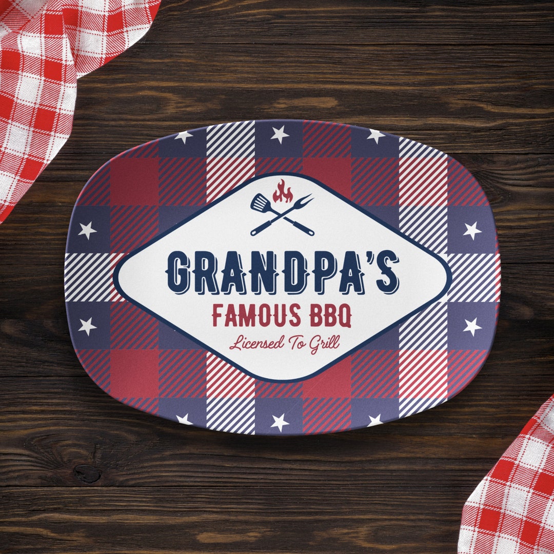 Personalized Fathers Day Gift Grandpa, Gifts for Papa, Barbecue Serving ...