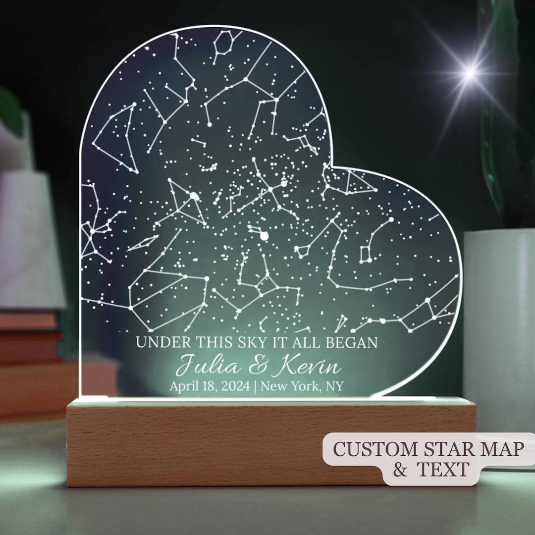 Custom Star Map by Date, Personalized Constellation Map, Star Map Night ...
