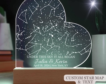 Custom Star Map Night Light: Personalized Constellation Gift - Etsy