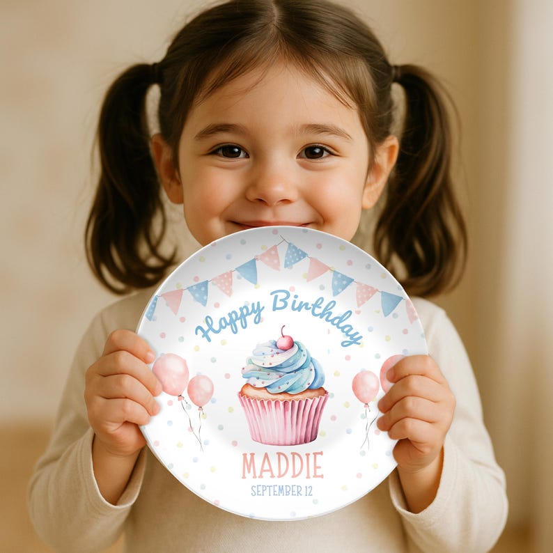 Toddler First Happy Birthday Keepsake, Boys Birthday Cake Plate, Custom ...