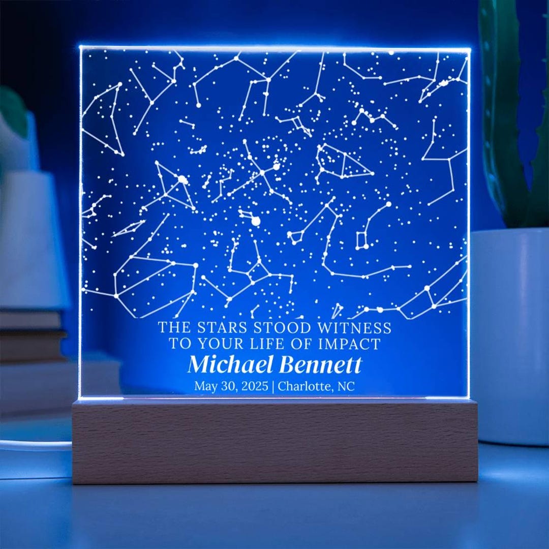 Surgeon Retirement Star Map Gift, Personalized Night Sky Light, Custom ...