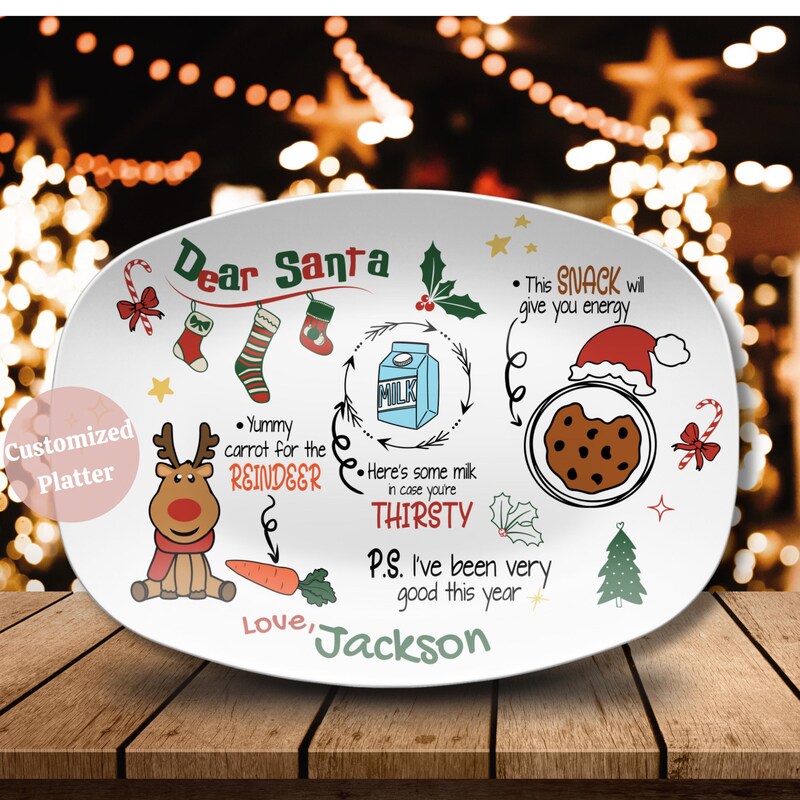Santa Plate - Etsy