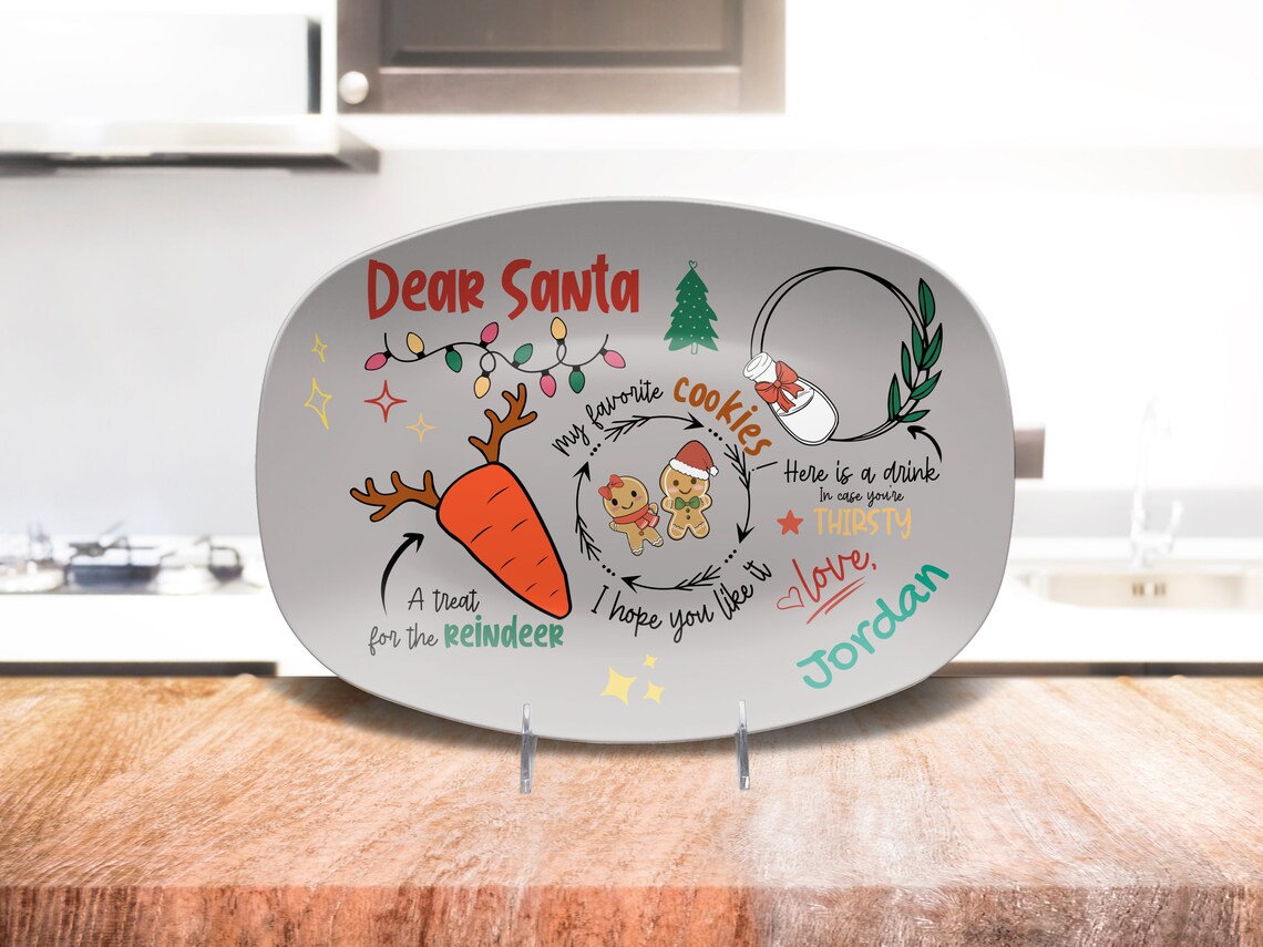 Personalized Santa Christmas Plate, Santa Cookie Plate, Christmas Eve ...
