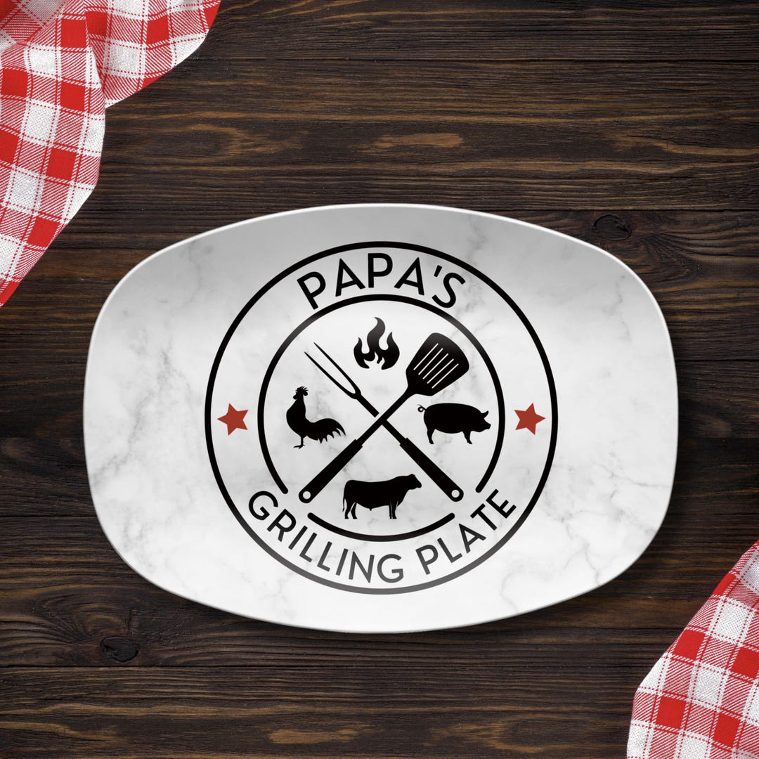 Personalized Grilling Plate for Grandpa, Father's Day BBQ Gift for Papa ...