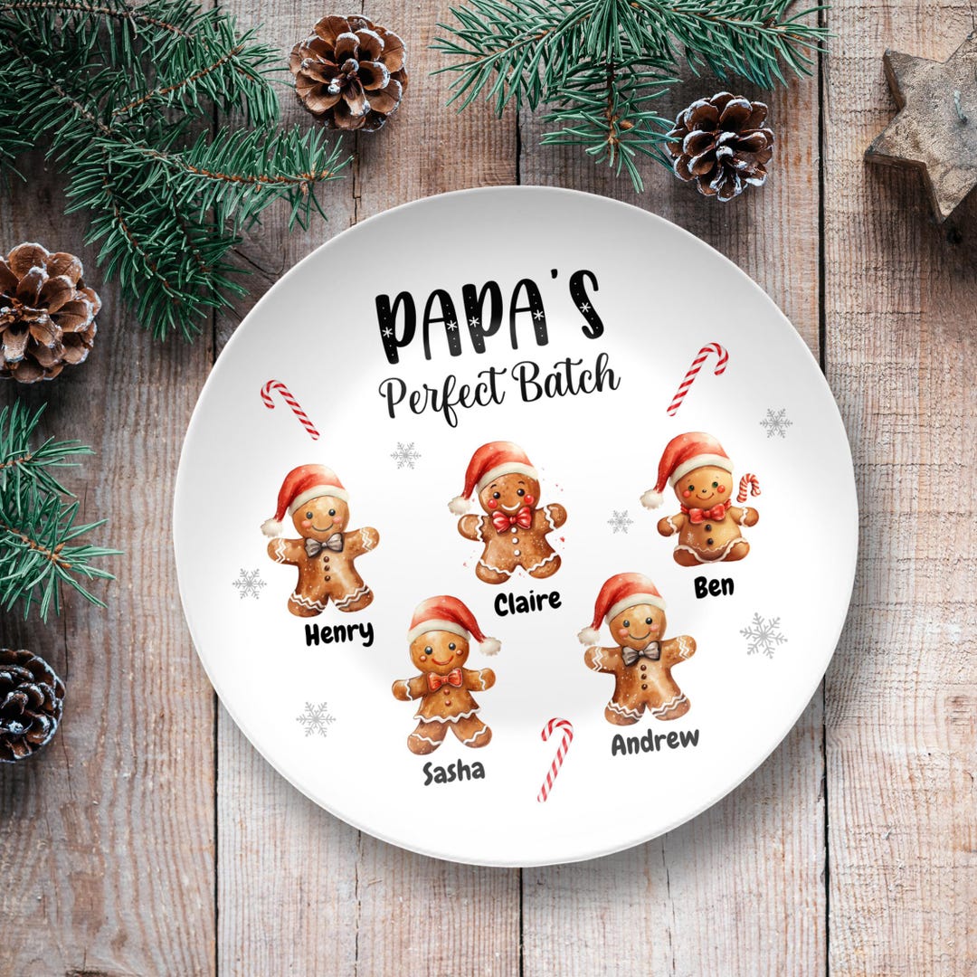 Grandpa's Perfect Batch Plate, Grandpa Custom Gift, Family Platter ...