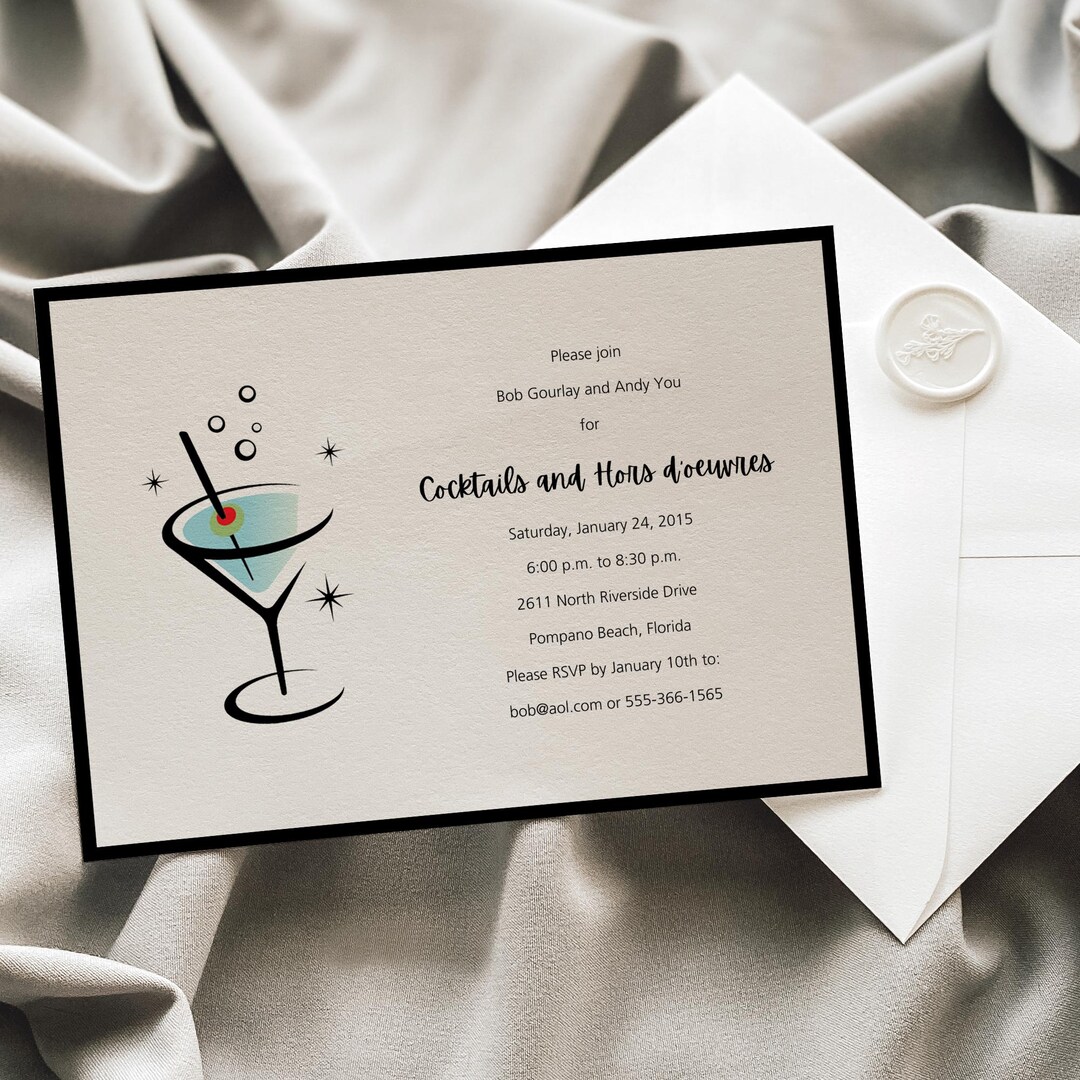 Elegant Cocktail Party Invitation: Editable Canva Template (digital ...