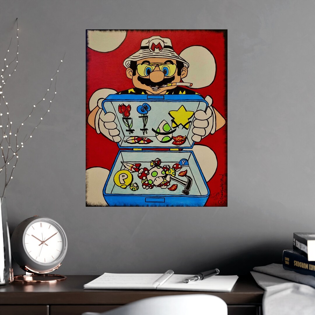 Fear and Loathing Fan Art Mario Edition Vertical Matte Poster - Etsy