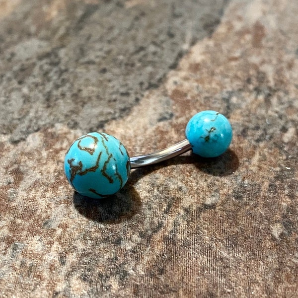 Turquoise Belly Ring - Etsy