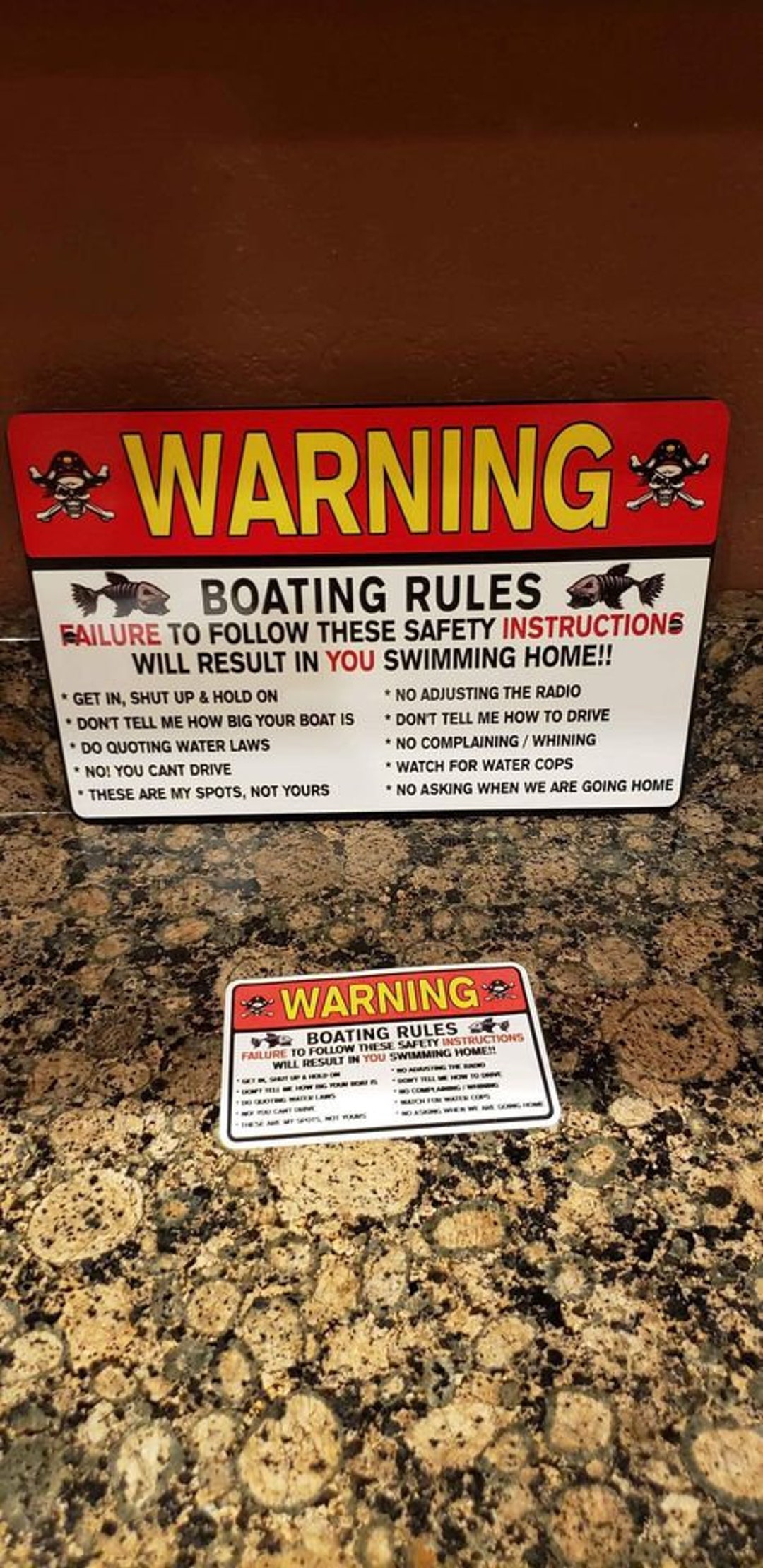 Warning Boat Fishing Rules Sign 8 X 12 Plus FREE Matching Sticker and ...