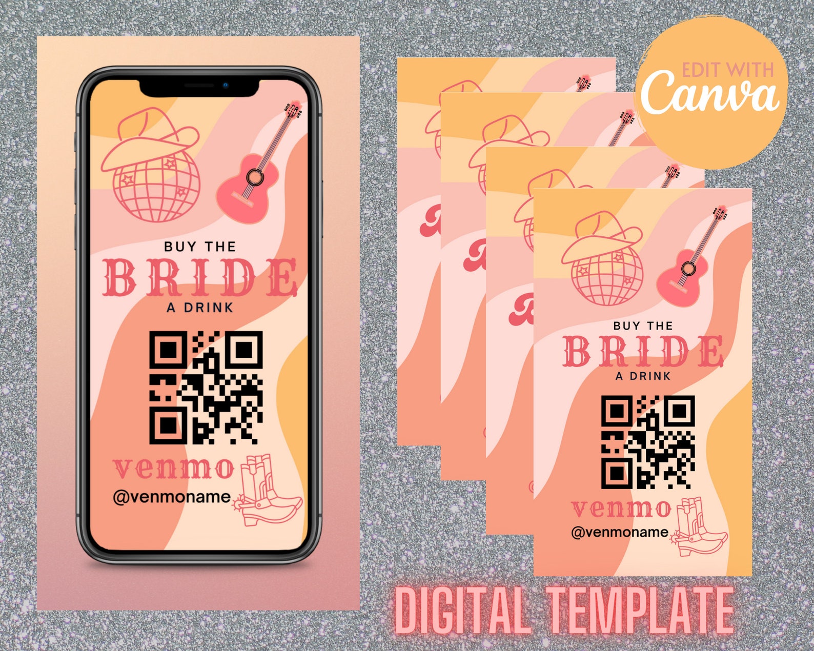 Buy the Bride a Drink \ Venmo QR Card \ Digital Download \ Printable ...
