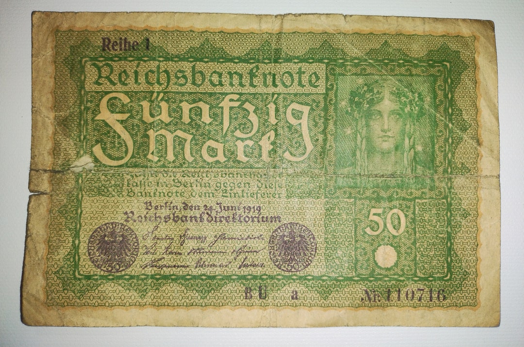 German World War One Era 50 Mark Banknote 1919 - Etsy