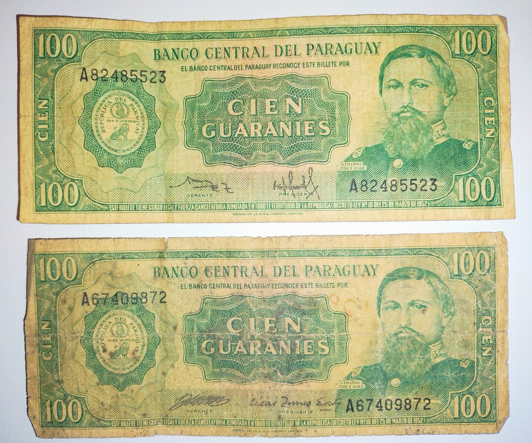 Pair of Paraguay 100 Guarani Banknotes - Etsy