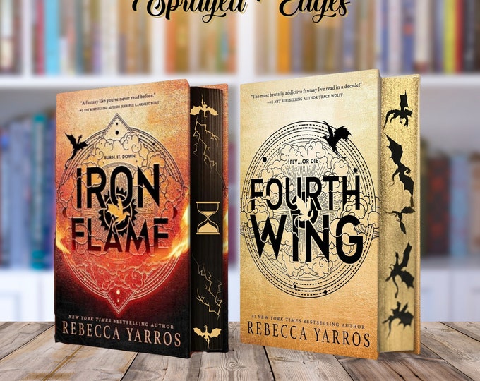 Fourth Wing Iron Flame Duo Special Edition Hand Painted Fore Edge Book ...