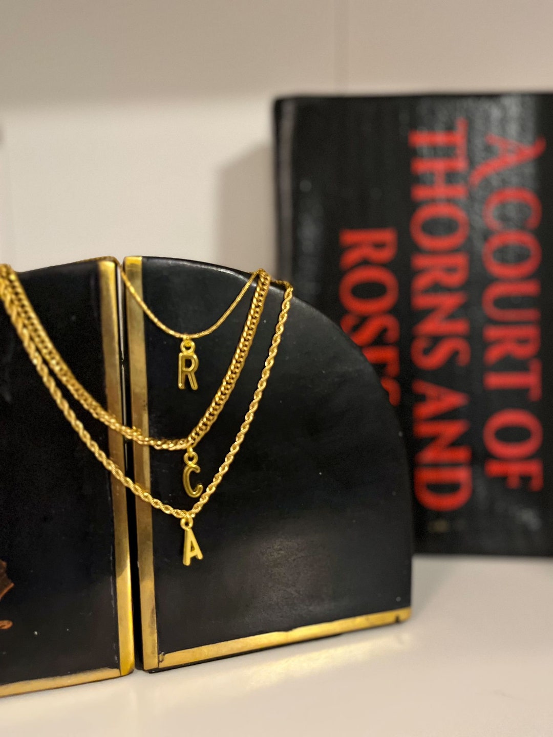 ACOTAR Bat Boys Velaris Necklace, 18 Plated Gold, Rhysand Cassian ...