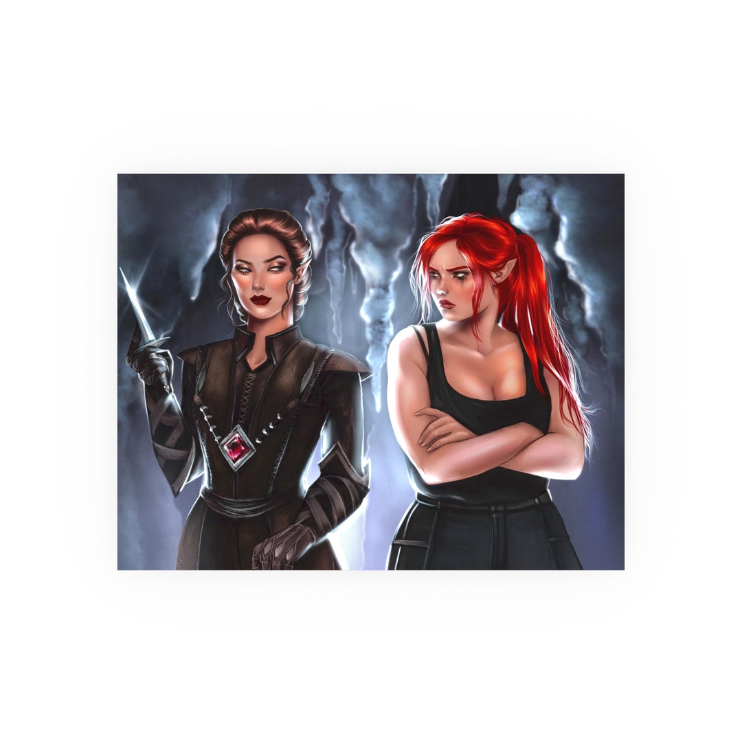 Crescent City House of Flame and Shadow Bryce and Nesta Fanart Satin and Archival Matte Posters ...