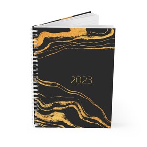 Black and Gold Journal 2023 - Etsy