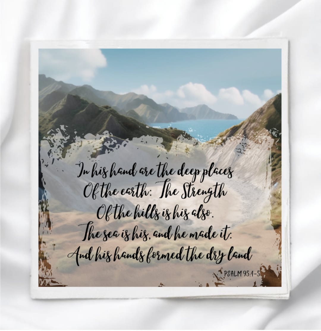 Fabric Panel, Scripture Psalm 95:4-5 Quilt Block for Sewing Projects ...