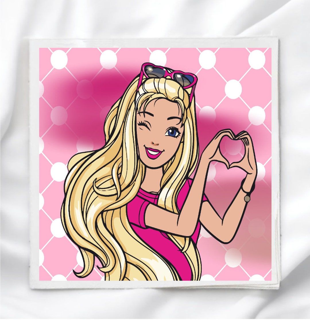 Fabric Panel, Barbie Heart Hands Quilt Block for Sewing Projects ...