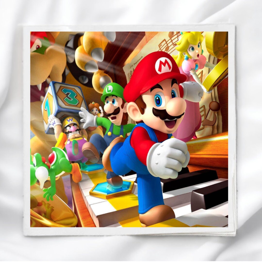 Fabric Panel, Super Mario Quilt Block for Sewing Projects, Fabric ...