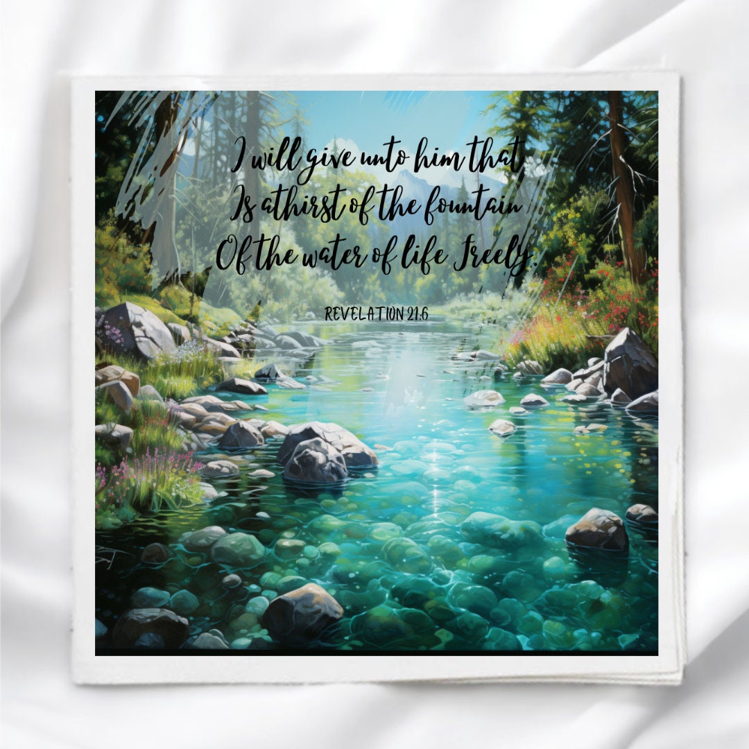 Fabric Panel, Scripture Revelations 21:6 Quilt Block for Sewing ...