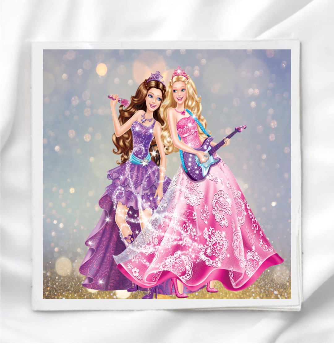 Fabric Panel, Barbie Rockstars Quilt Block for Sewing Projects, Fabric ...