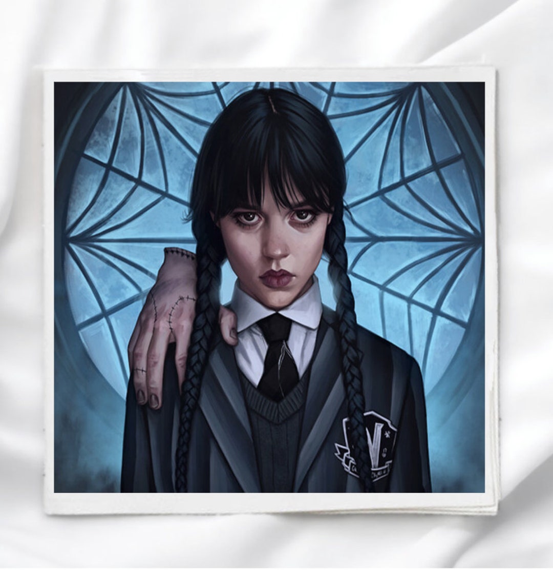 Fabric Panel, Wednesday Addams Quilt Block, Quiltmaking, Fabric Square ...