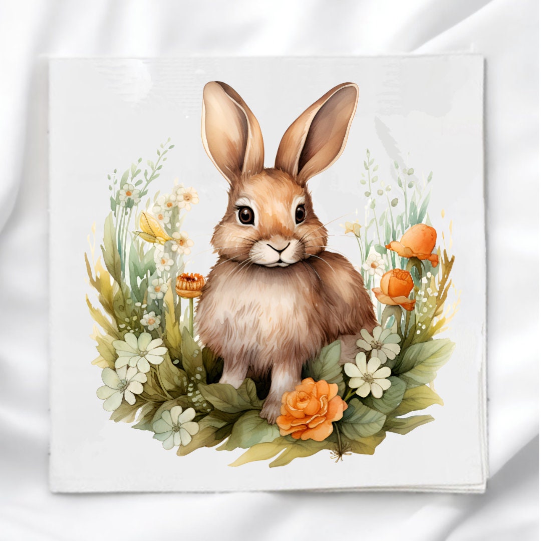 Fabric Panel, Rabbit Quilt Block, Project Panel, Sewing Quilting Fabric ...