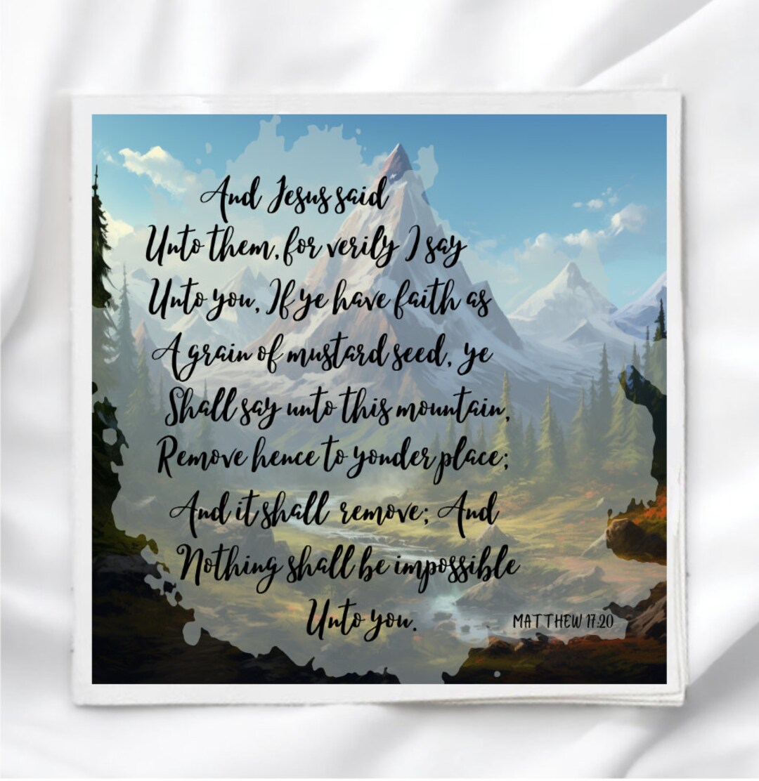 Fabric Panel, Scripture Matthew 17:20 Quilt Block for Sewing Projects ...