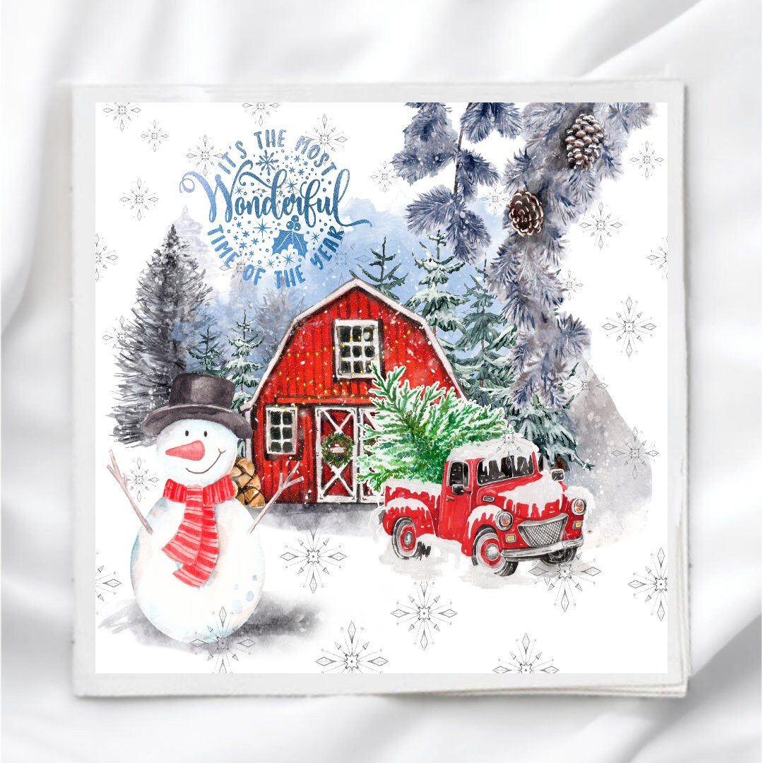 Fabric Panels, Snowman Winter Scene Fabric Block for Quilting and ...
