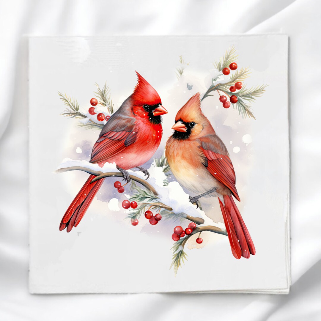 Fabric Panels, Winter Red Cardinals Fabric Block, Quilt Square, Quilt ...