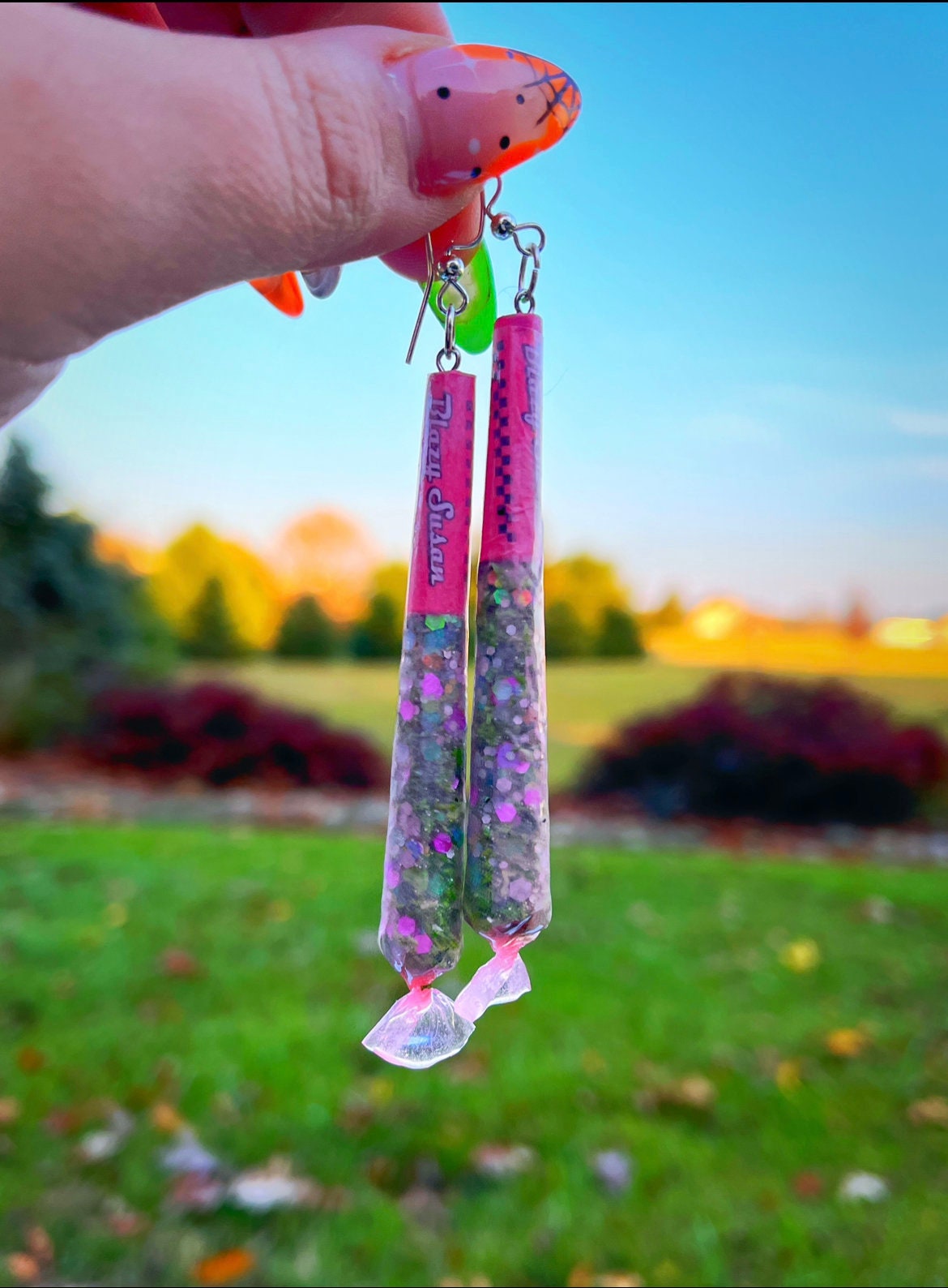 Pink Joint Earrings Blazy Susan Cones Stoner Jewelry 420 - Etsy