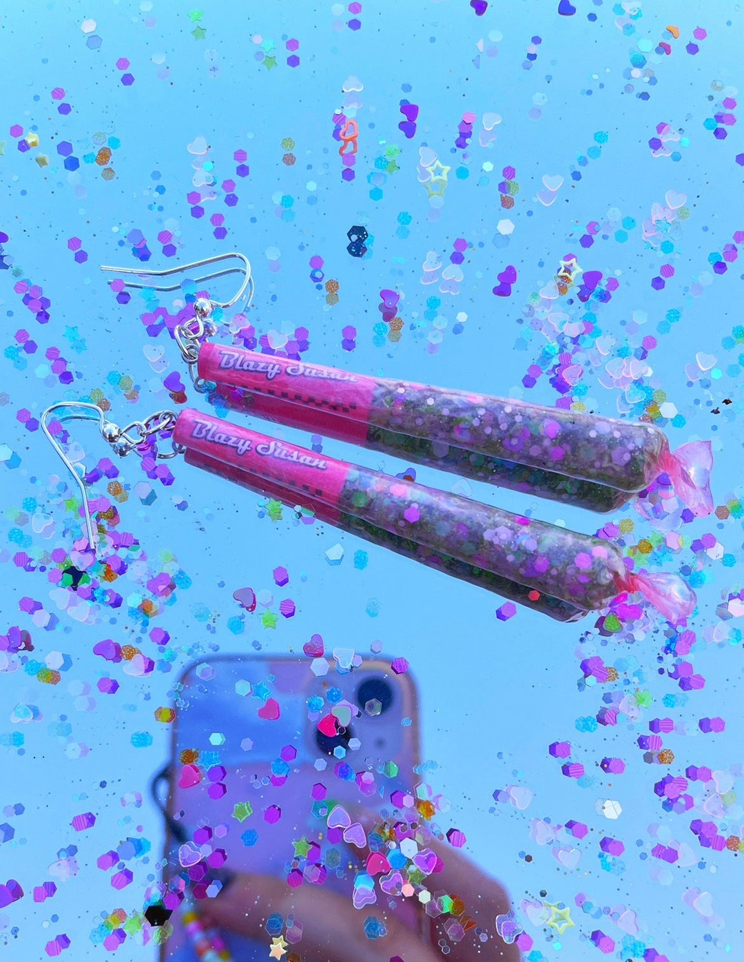 Pink Joint Earrings Blazy Susan Cones Stoner Jewelry 420 - Etsy