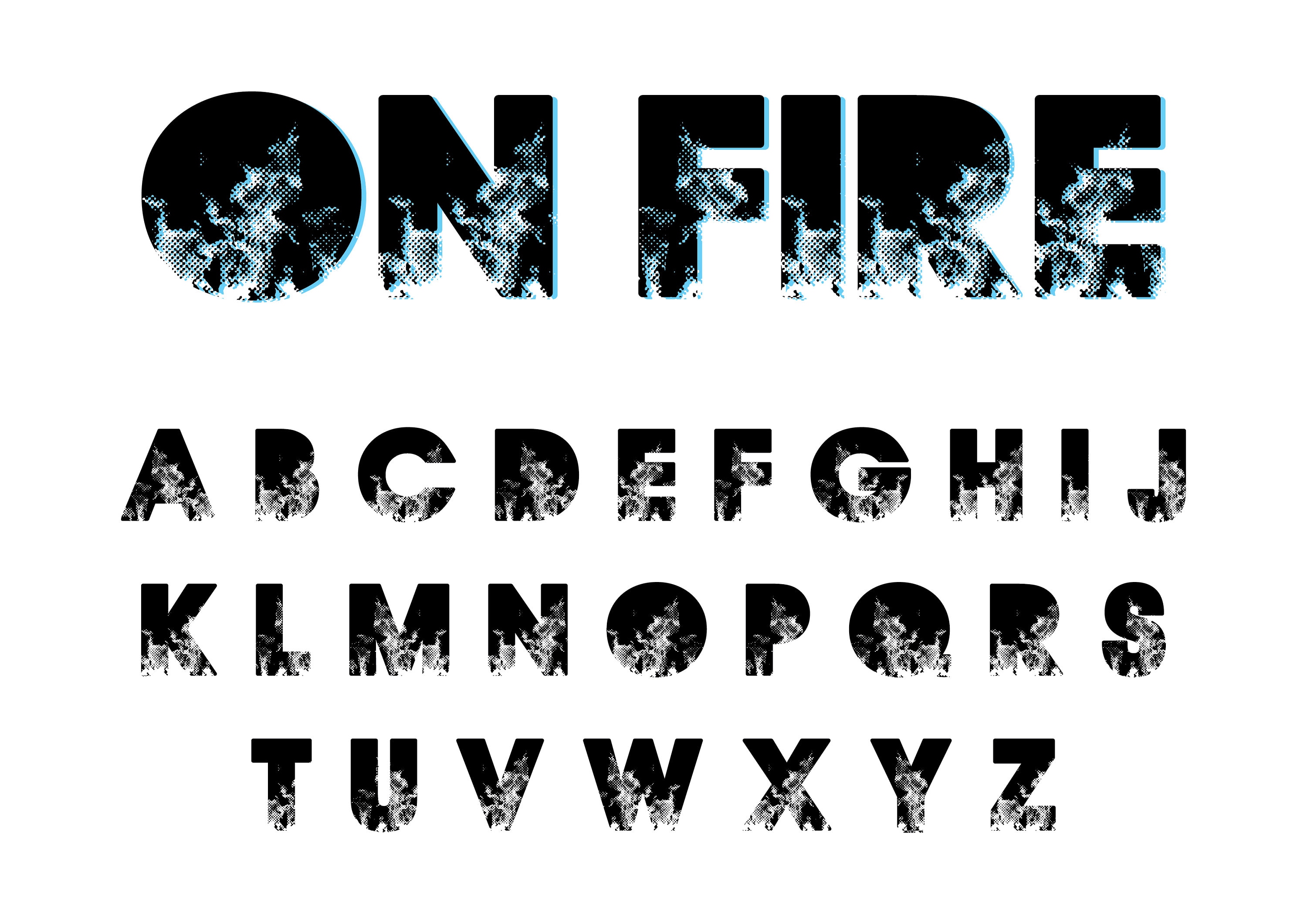 On Fire FIRE FONT SVG Fire Alphabet Fire Letters and - Etsy Australia
