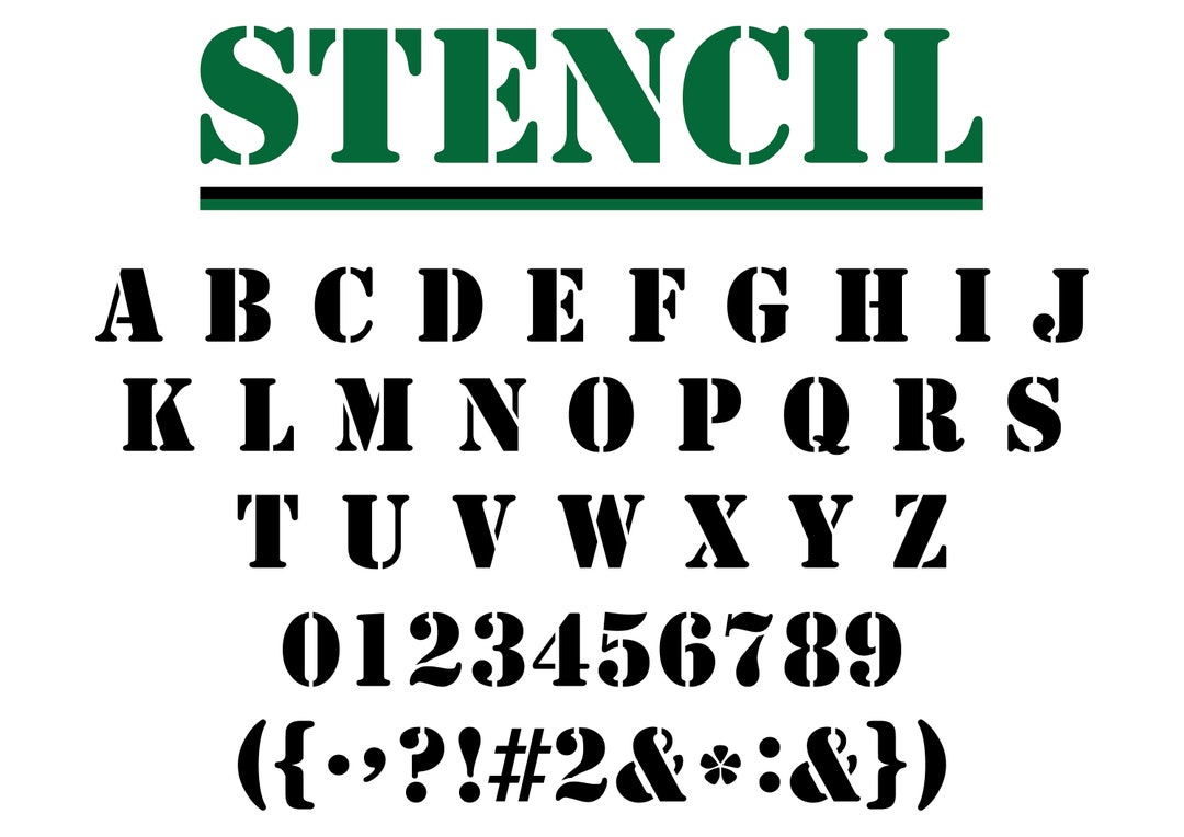 STENCIL FONT SVG, Military Font Svg, Military Stencil, Font Stencil ...