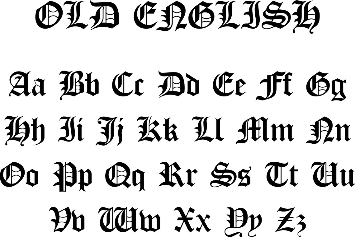 OLD ENGLISH FONT Svg Old English Alphabet Svg Old English - Etsy UK