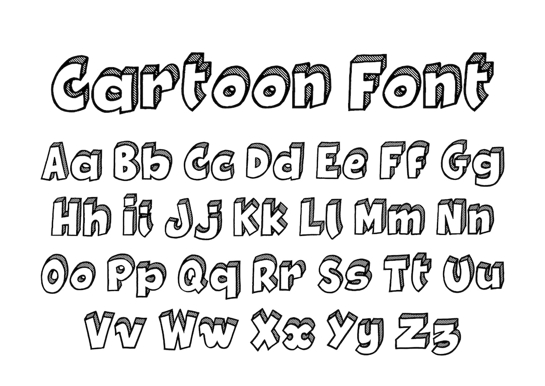 Cartoon Font Cartoon FONT SVG Unique Cartoon Font Clipart - Etsy UK