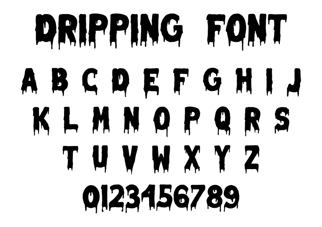 Dripping Font SVG, Dripping Alphabet, Cut Files, Svg File for Cricut ...