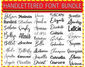 HANDWRITTEN FONTS SVG, Instant Download, Alphabet Svg, Cursive Font ...