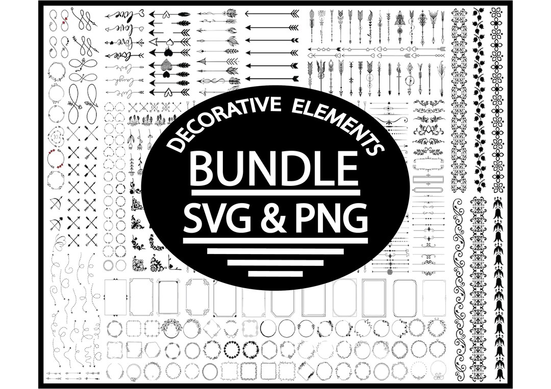 Decorative Elements SVG MEGA BUNDLE, Design Elements Svg, Ornaments Svg ...