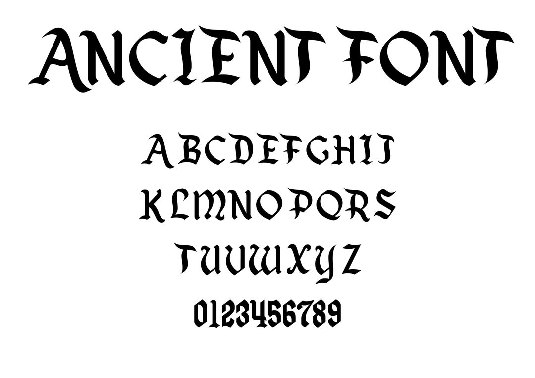 ANCIENT FONT SVG, Ancient Font Clipart, Ancient Font Cricut, Nordic ...
