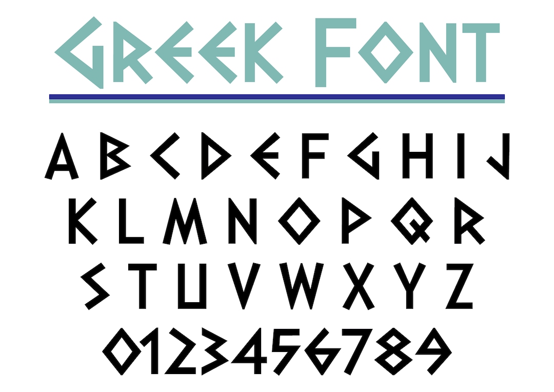 GREEK FONT SVG, Greek Font, Greek Alphabet, Greek Style Font, Greek ...
