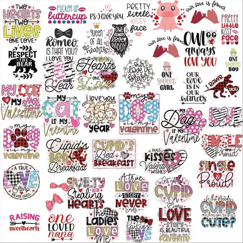 VALENTINE MEGA BUNDLE, 1000 Diseños, Paquete svg de San Valentín ...