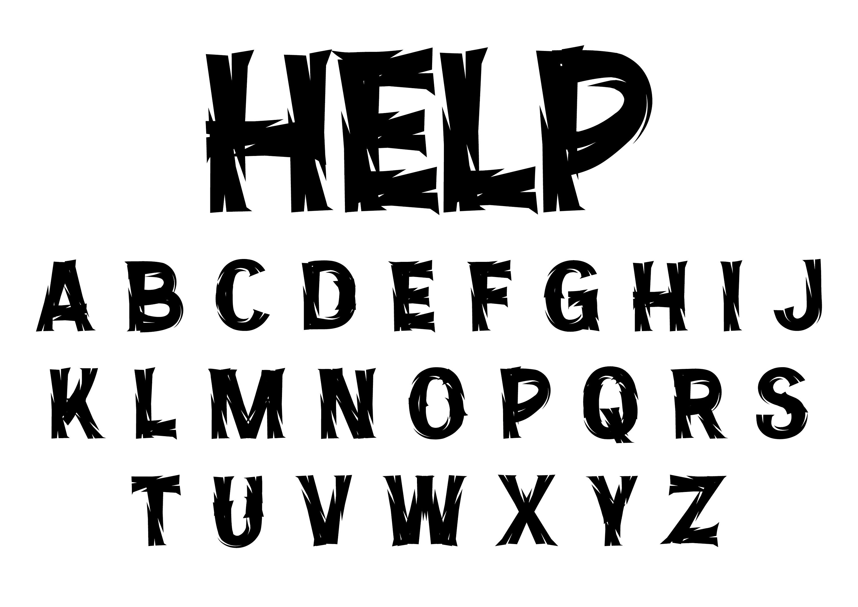 Help Horror Alphabet SVG Horror SVG Alphabet Horror Font - Etsy