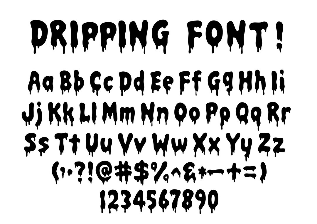 Dripping Font SVG, Dripping Alphabet, Dripping Cut Files, Svg Files for ...