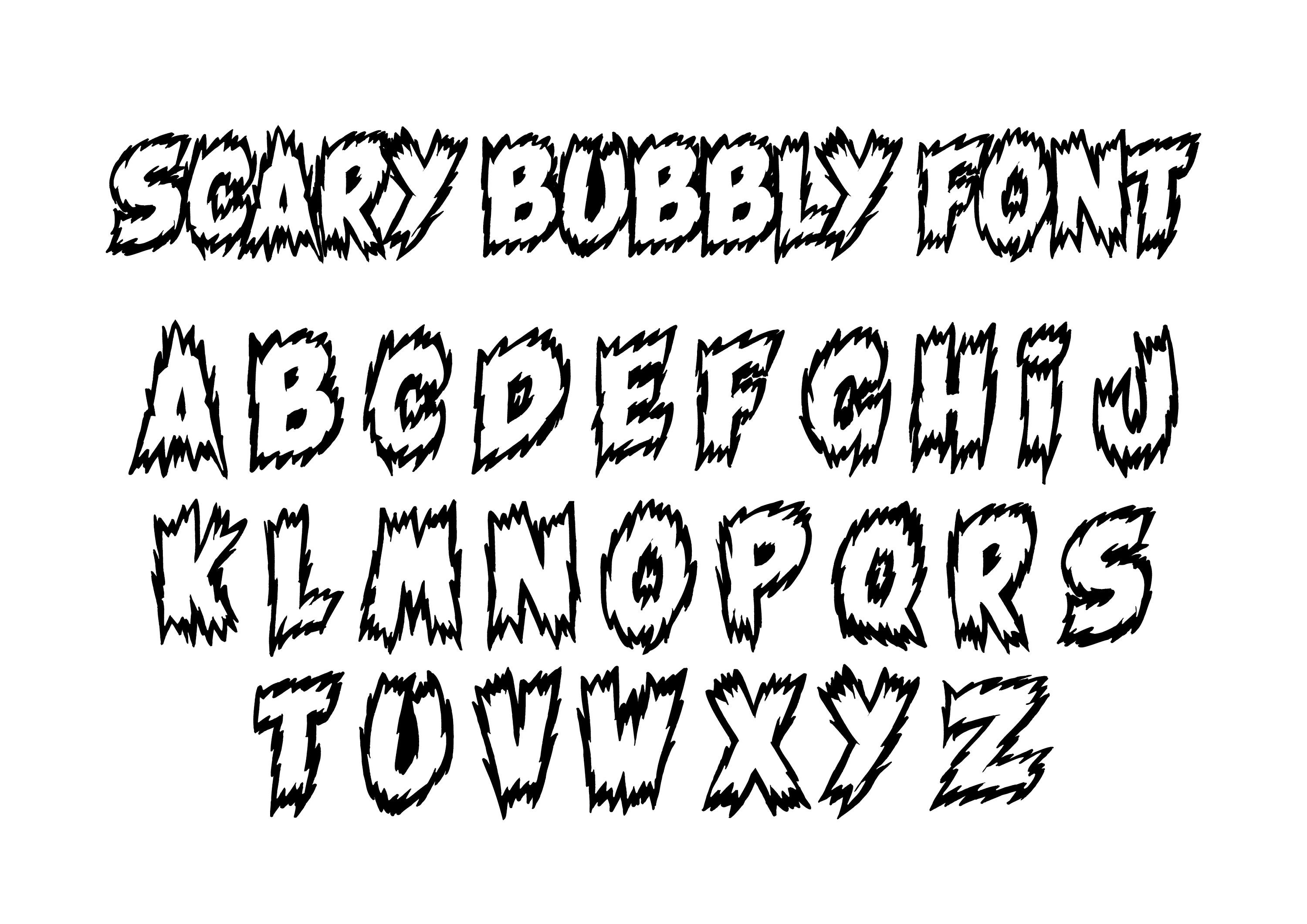 Scary Bubbly Font Scary Font, Halloween Font, Spooky Letters, Scary ...