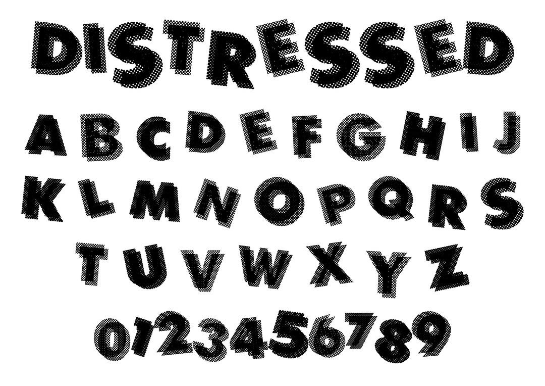 DISTRESSED FONT SVG Slab Distressed Svg Grunge Svg Letters Svg Instant ...