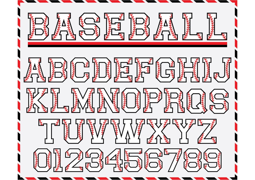Fuente de béisbol SVG, FUENTE SVG, Letras universitarias Svg, Alfabeto ...