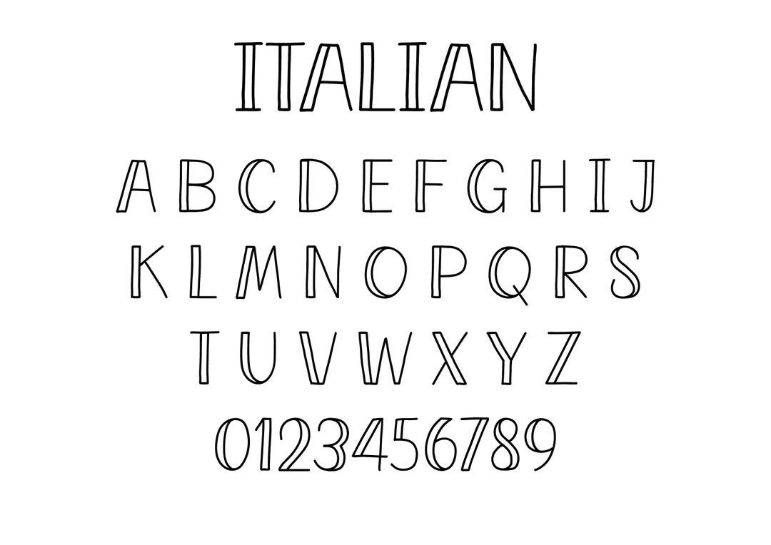 Italian Italian Font, Stencil Font, Cricut Font, Procreate Fonts ...
